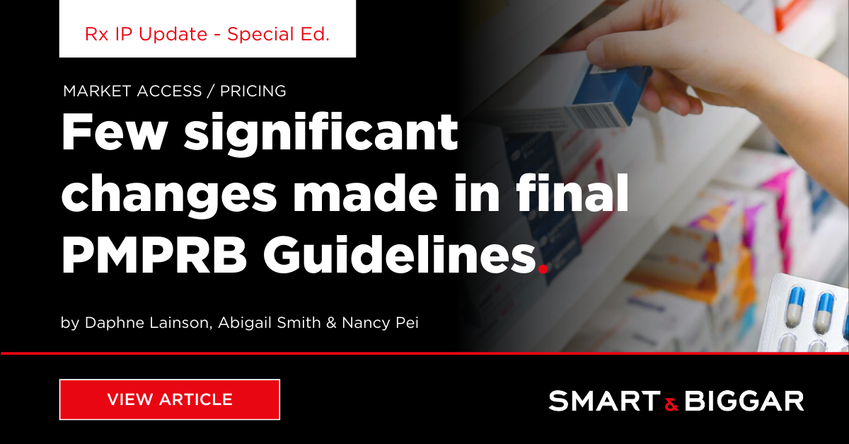 Few significant changes made in final PMPRB Guidelines