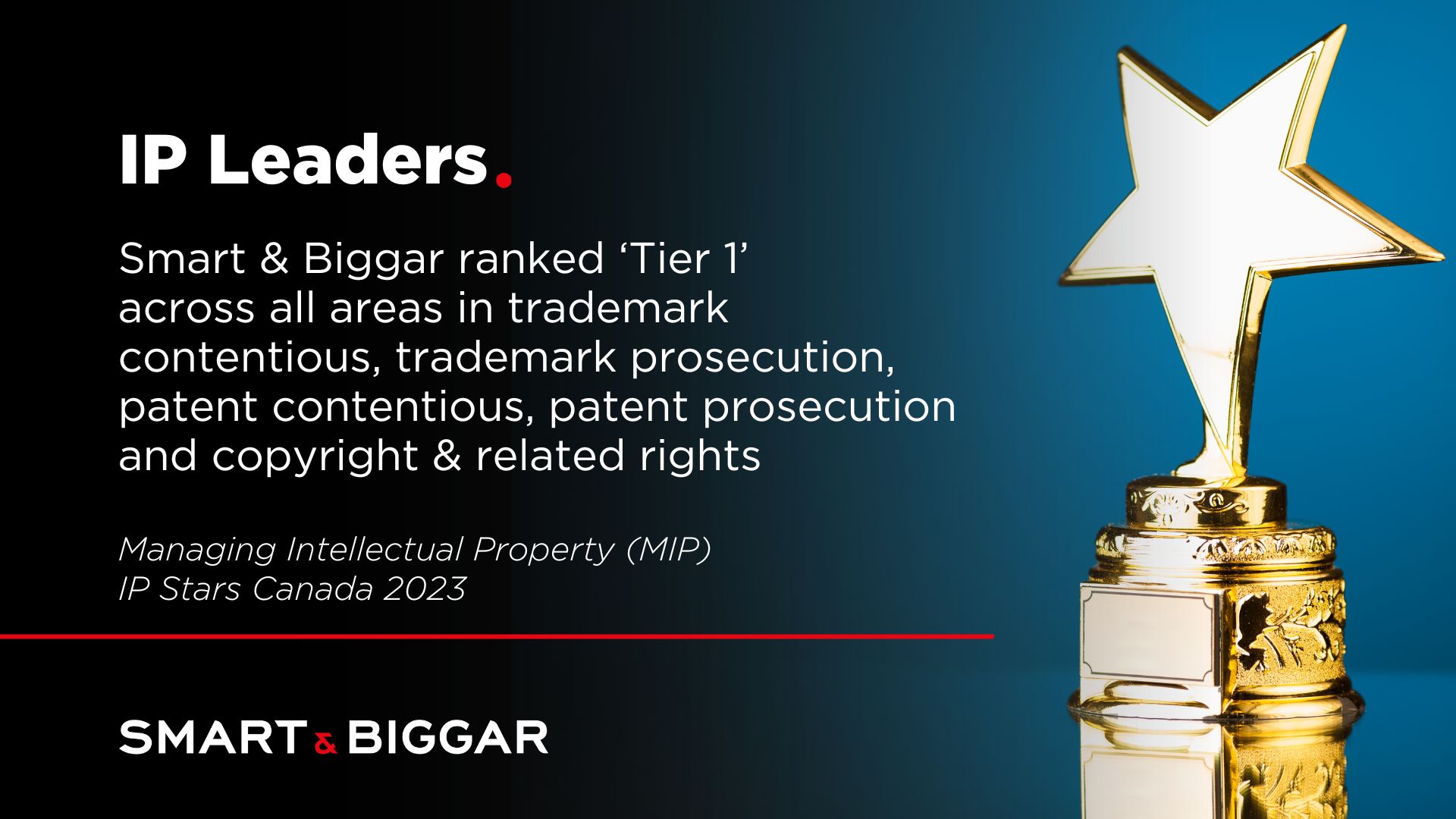 Smart & Biggar ranked Tier 1 across all areas of IP in Managing ...